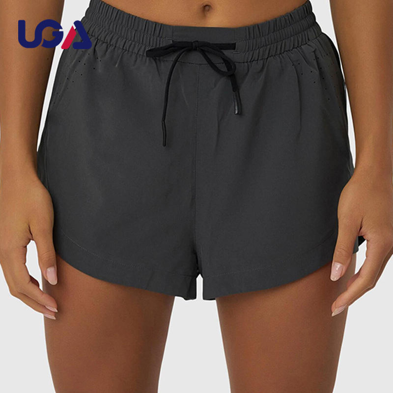 OEM Liner 2 in 1 Drawstring Waist Running Women Athletic Fitness Sports ...