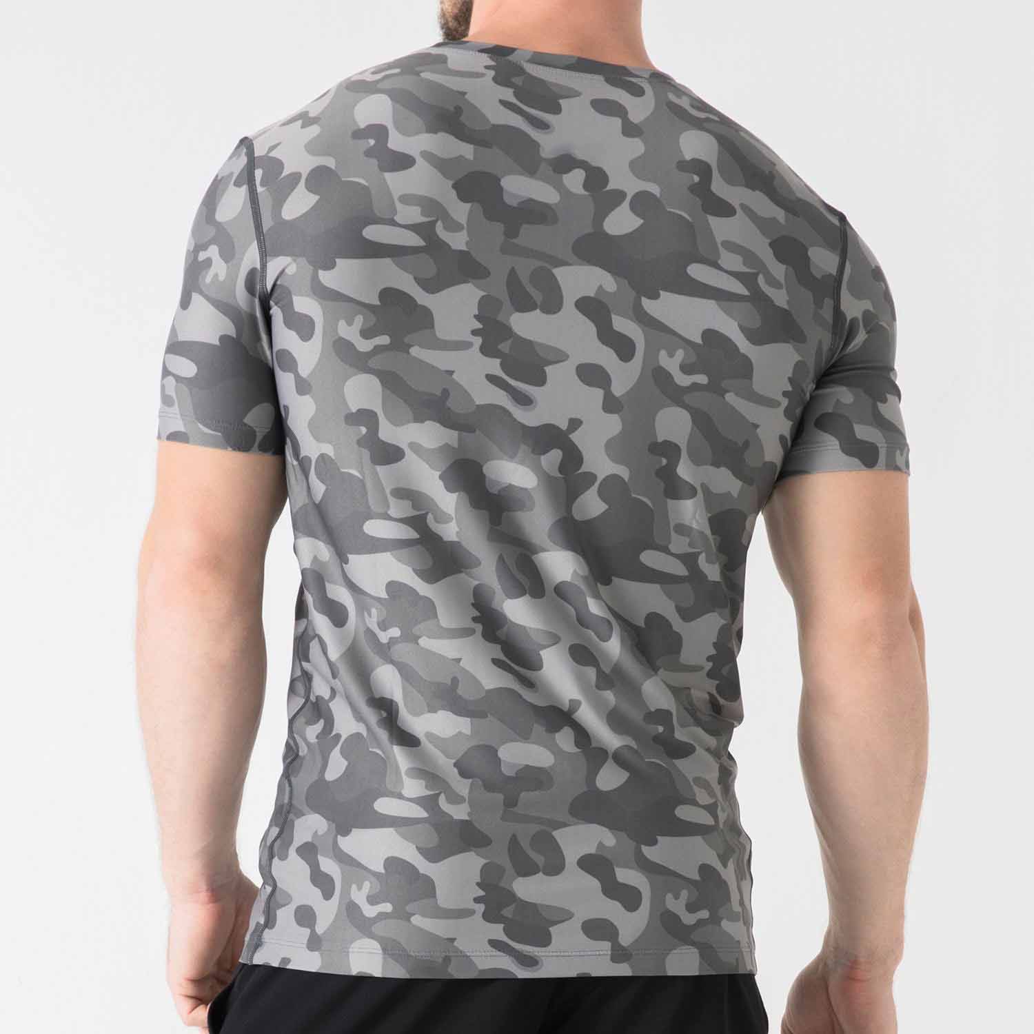 Camo Digital Printed Polyester Spandex Quick Dry Athletic Tee Muscle ...