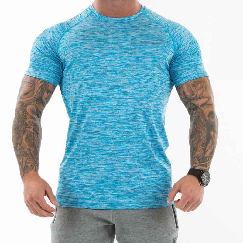 Workout Polyester Spandex Slim Fit T Shirt Gym Sports Fitness ...