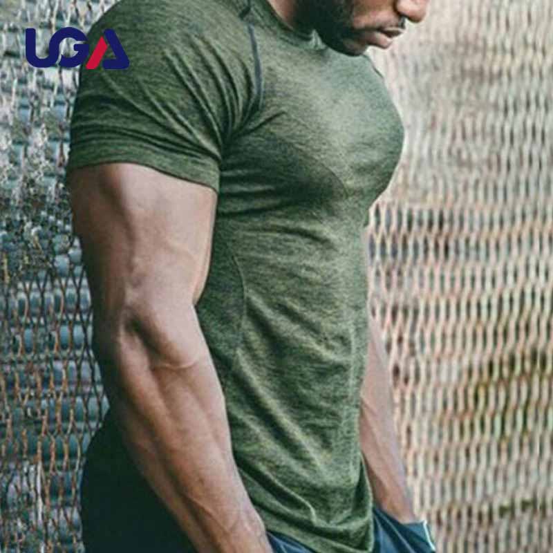 Workout Polyester Spandex Slim Fit T Shirt Gym Sports Fitness ...