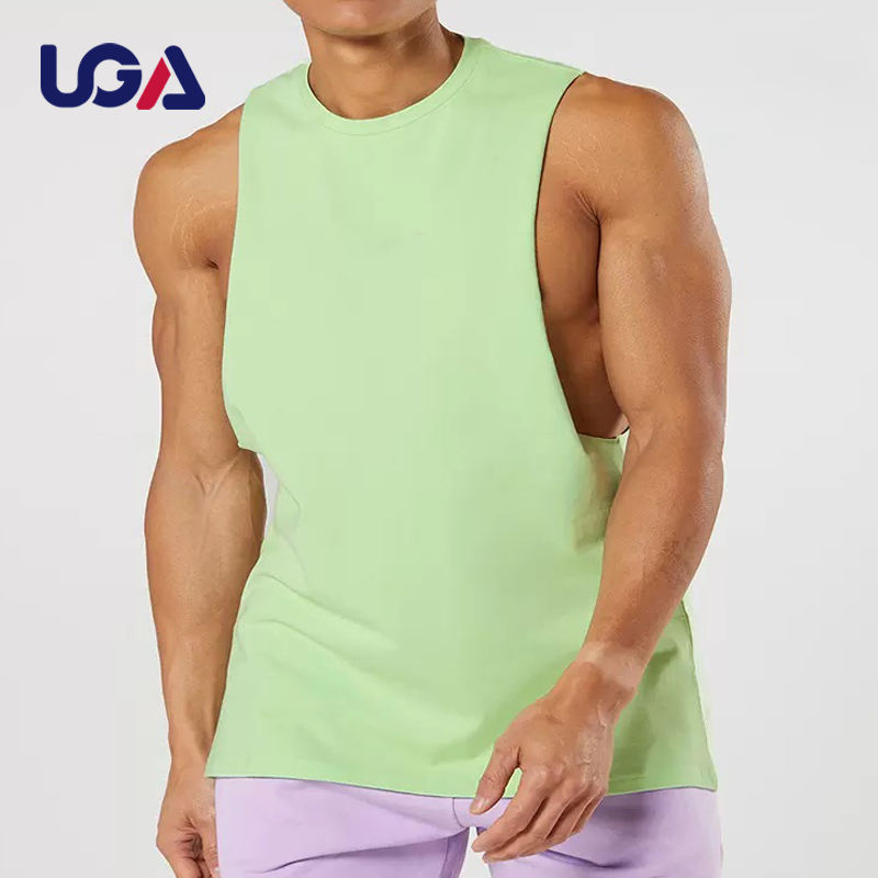 Custom Men’s fitness Tank Tops Gym Breathable Gyms Running Tank Top - uga