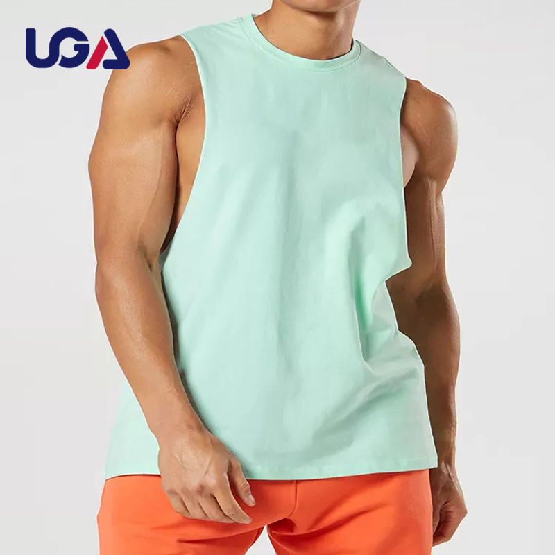 Custom Men’s fitness Tank Tops Gym Breathable Gyms Running Tank Top - uga
