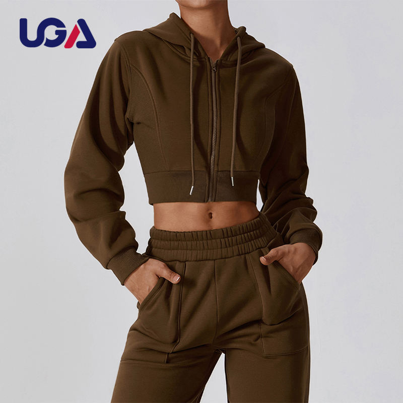 OEM Warm Cotton Women Sportswear Running Fitness Workout Hoodie with ...