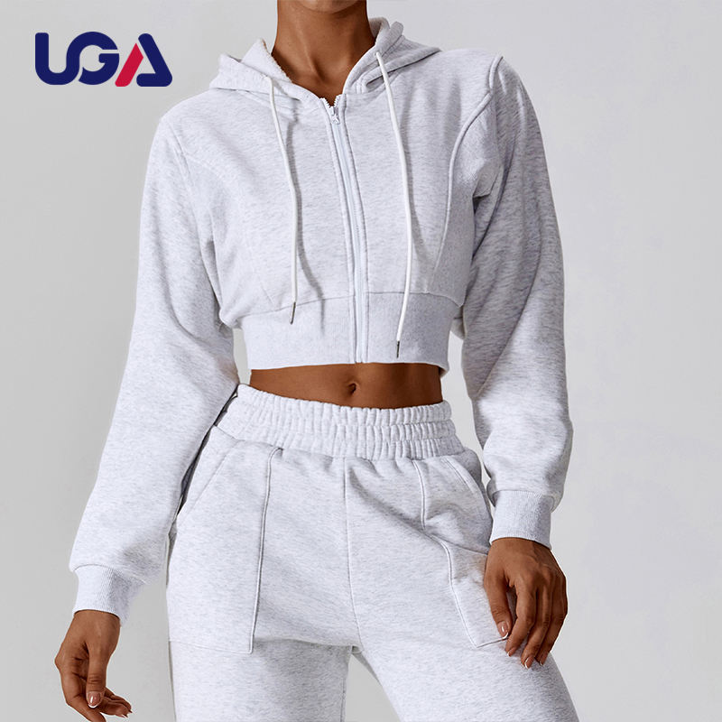 OEM Warm Cotton Women Sportswear Running Fitness Workout Hoodie with ...